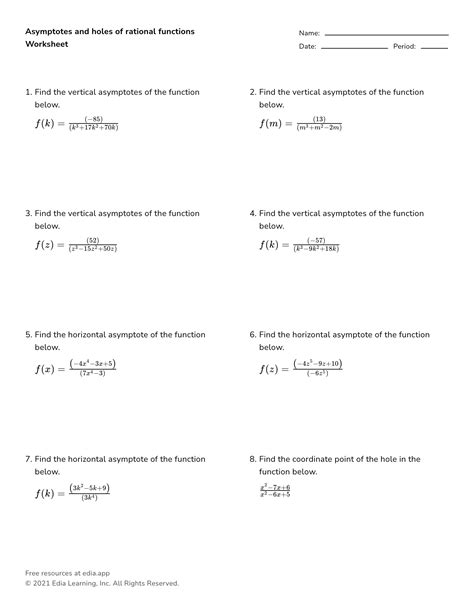 Rational Functions Holes