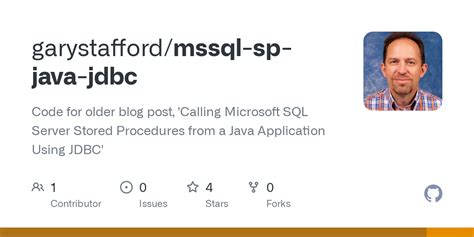 Github Garystaffordmssql Sp Java Jdbc Code For Older Blog Post