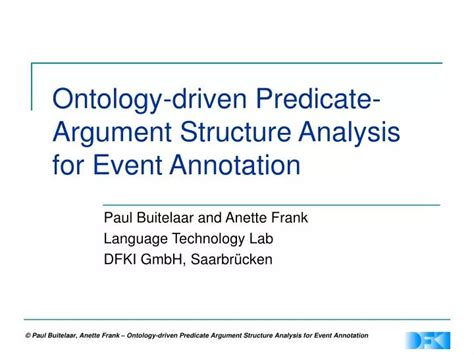 Ppt Ontology Driven Predicate Argument Structure Analysis For Event