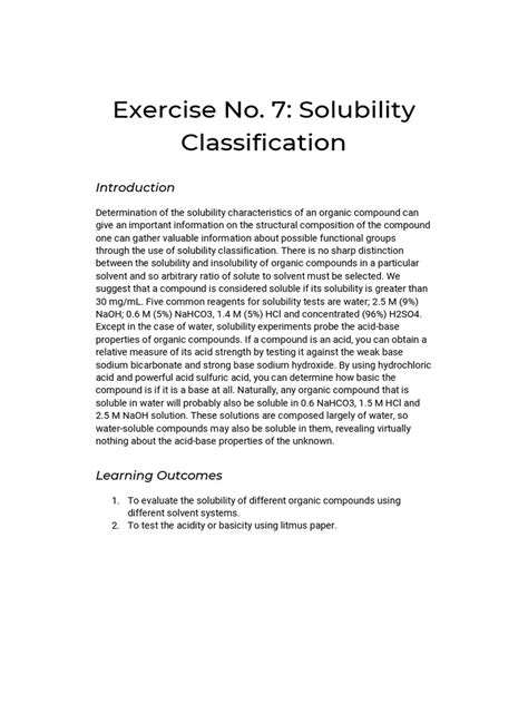Exercise No 7 Chem 1201 Pdf Solubility Sodium Hydroxide