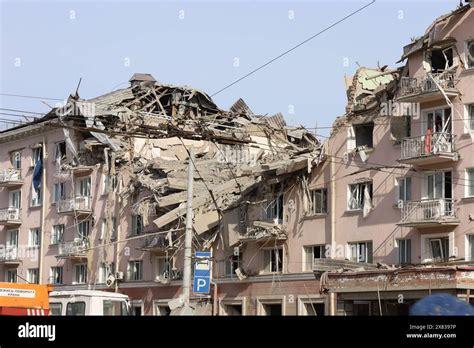 The Consequences Of The Explosion Of A Building By A Russian Missile