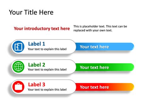 PowerPoint Slide Diagram Text Box Multicolor Boxes TG CrystalGraphics