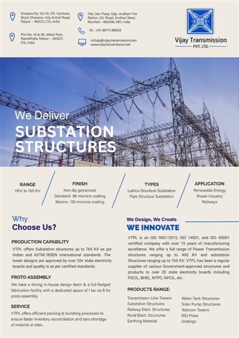 Substation Steel Structure At Best Price In Raipur Id 22143174491