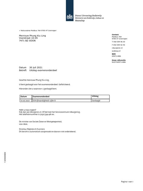 Ex27 Uitslag Examenonderdeel 30 07 2021 Pdf