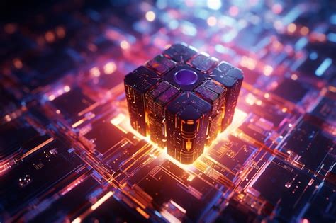 Premium Ai Image Quantum Computing Data Visualization With Vibrant