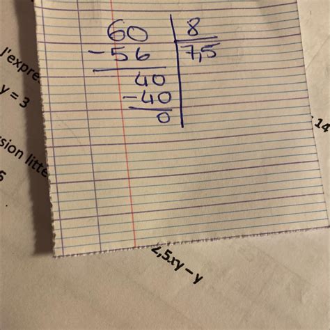 Bonjour Pouvez Vous Maider Effectue Une Division Euclidienne De 60 Par