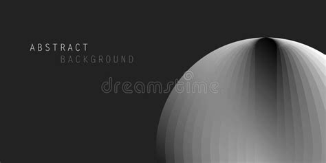 Abstract Sphere Made Of Flowing Black And White Gradient Stripes The