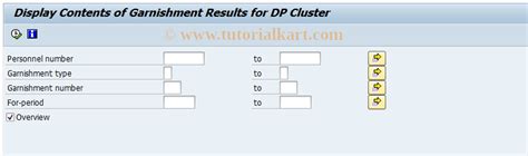 PC00 M01 CLSTDP SAP Tcode Display Garn Results Cluster DP