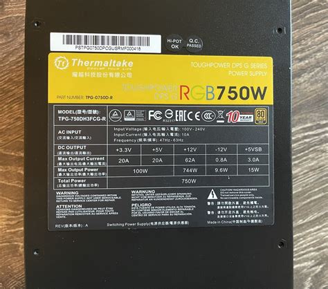 Thermaltake 750W Power Supply 841163067215 | eBay