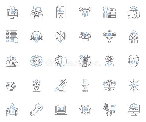 Business Collaboration Line Icons Collection Cooperation Nerking Partnership Teamwork