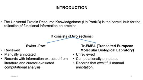 Swiss Prot Database Pptx Databases Computer Software And Applications