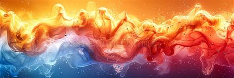 Abstract Colorful Smoke Flow With Red Orange And Blue Mist For A Dynamic Visual Effect Stock