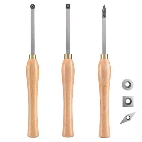 Skyshalo Wood Lathe Chisel Set 3 Pcs Woodworking Turning Tools