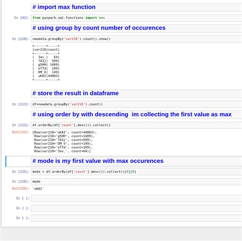 apache spark calculate the mode of a pyspark dataframe column stack overflow