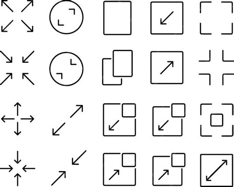 Premium Vector Icon Set About Screen Buttons Maximize Minimize Expand Shrink For Websites Apps