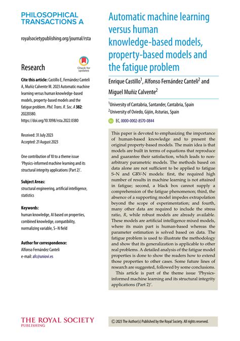 Automatic Machine Learning Versus Human Knowledge Based Models Property Based Models And The