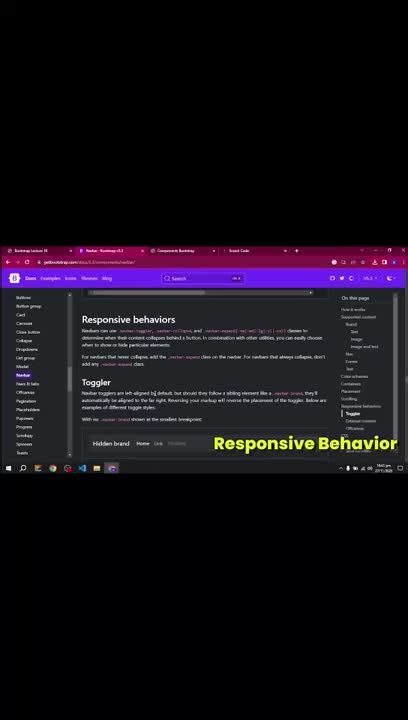 Bootstrap Video Lecture Responsive Behavior With Nave Bars Smash