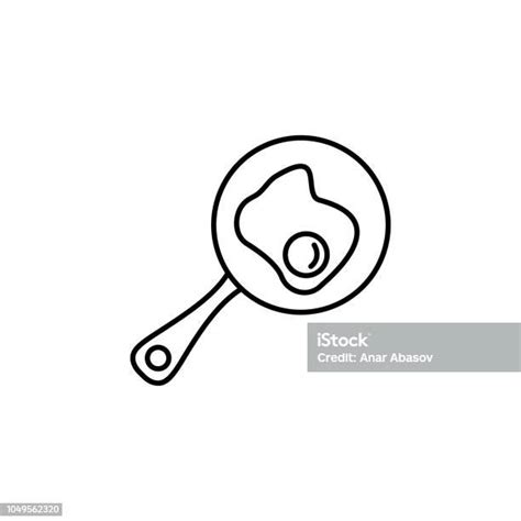 튀긴된 달걀 프라이 팬 아이콘입니다 모바일 개념 및 웹 응용 프로그램에 대 한 식품 및 음료 아이콘의 요소입니다 얇은 선 튀긴 계란 프라이팬 아이콘에서 웹 및 모바일에 대