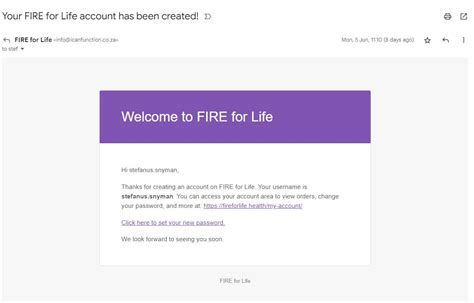 create your password fire for life