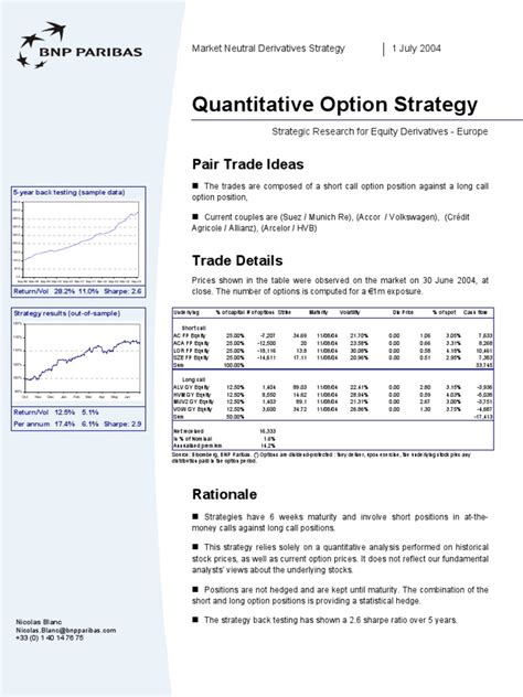 Bnp Paribas Quantitative Option Strategy Option Finance