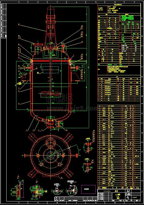 搅拌容器储存容器设计cad图纸 机械5
