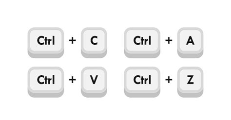 premium vector different computer keyboard buttons combinations hotkeys combination