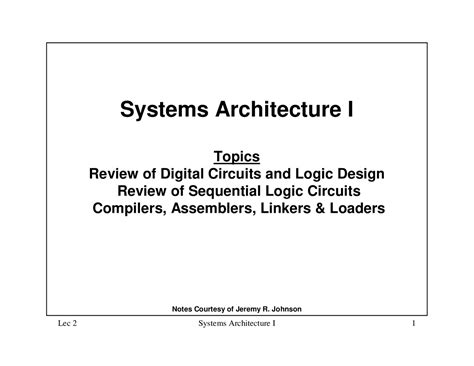 Review Of Digital Circuits And Logic Design Lecture Notes Cs 281 Docsity
