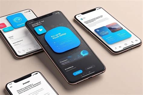 Premium Photo Smartphone App Interface And Social Post Presentation Mockup Isolated