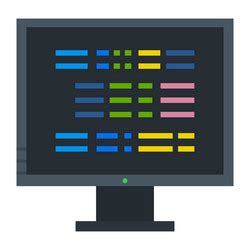 Monitor Icon With Blue Screen Royalty Free Vector Image