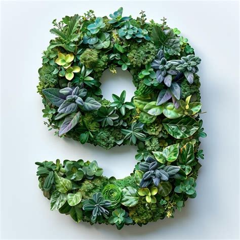 Succulent Number Display In Garden Premium Ai Generated Image