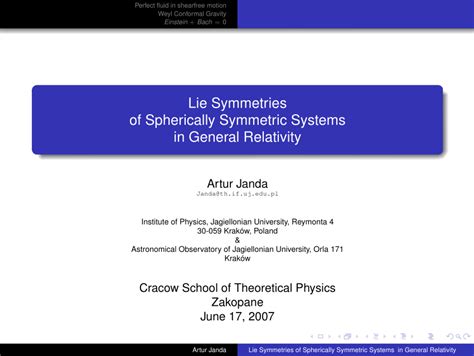 Pdf Lie Symmetries Of Spherically Symmetric Systems In General Relativity