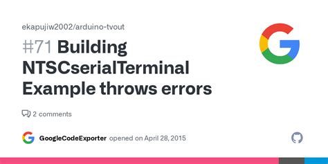 Building NTSCserialTerminal Example Throws Errors Issue 71