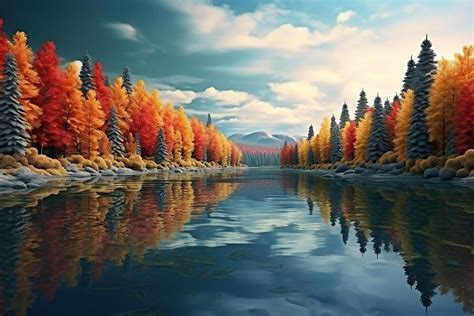 Cesium Canvas Beautiful Panorama Of Autumn Foliage In The Landscape