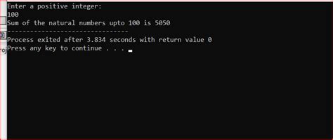 C Program To Calculate The Sum Of Natural Numbers Using Recursion
