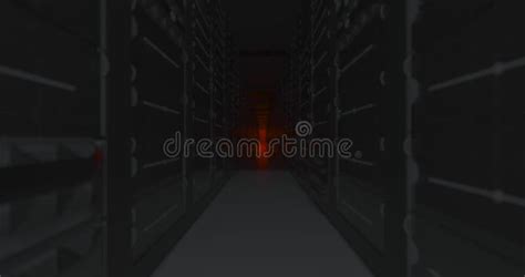 Data Center Computer Racks In Network Security Server Room Or Cryptocurrency Mining Farm Stock