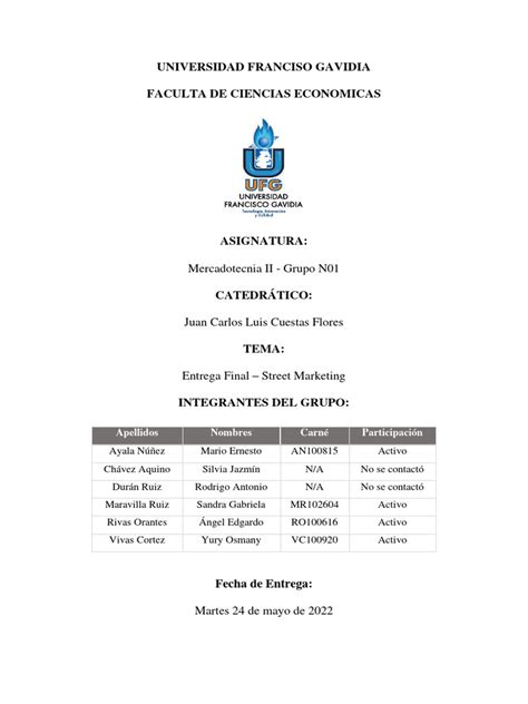 Entrega Final De La Investigación De Cátedra Street Marketing Pdf Marketing Publicidad