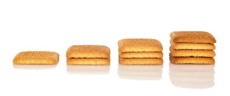 Premium Photo Stack Of Biscuits Cookie Isolated On White Background