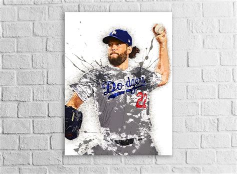 Clayton Kershaw Poster Los Angeles Dodgers Canvas Wrap Sports Wall