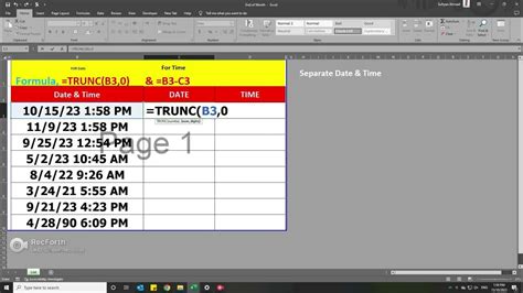 Date And Time Functions In Microsoft Excel For Beginners Trunc
