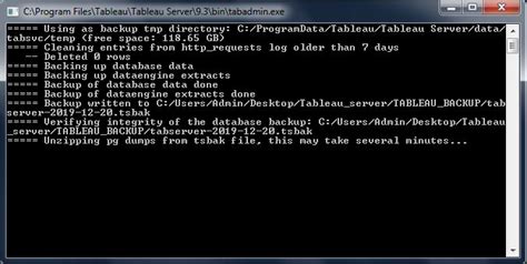 Create Tableau Server Backup File Using Windows Shell Scripting In Tableau Sap Business