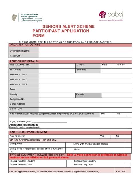 Participant Application Form Pdf