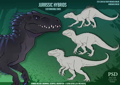 Jurassic Hybrids Customisable Base Indominus Scorpius Etsy Canada