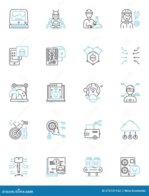 Mechatronics Systems Linear Icons Set Robotics Sensors Automation Control Actuators