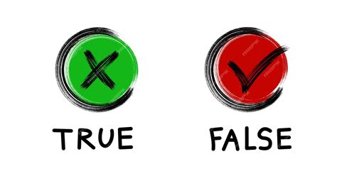 Premium Vector True Or False With Green And Red Checkmark Vector Illustration