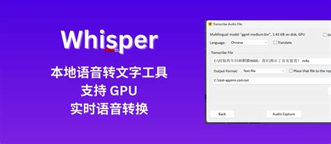 whisper 本地语音转文字工具，支持 gpu、支持实时语音转换[windows] 小众软件