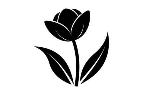 Playful Tulip Flower Silhouette Graphic By M K Graphics Store Creative Fabrica
