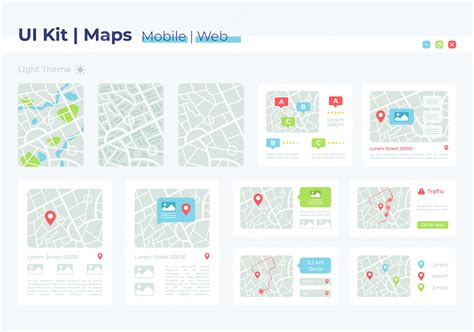 Premium Vector Map Ui Elements Kit