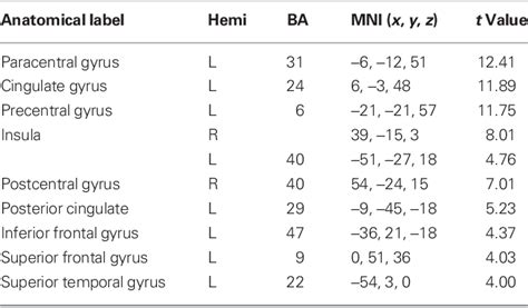 Table 1 From Adolescent Resting State Networks And Their Associations
