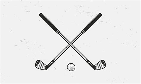 골프 아이콘 로고 골프 클럽 흰색 배경에 격리된 공 교차 골프 클럽 로고 배지 배너 라벨에 대한 빈티지 디자인 요소 벡터 그림