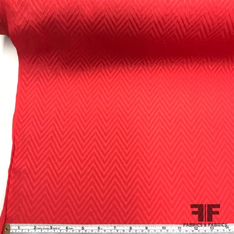 Chevron Silk Jacquard Red Fabrics And Fabrics